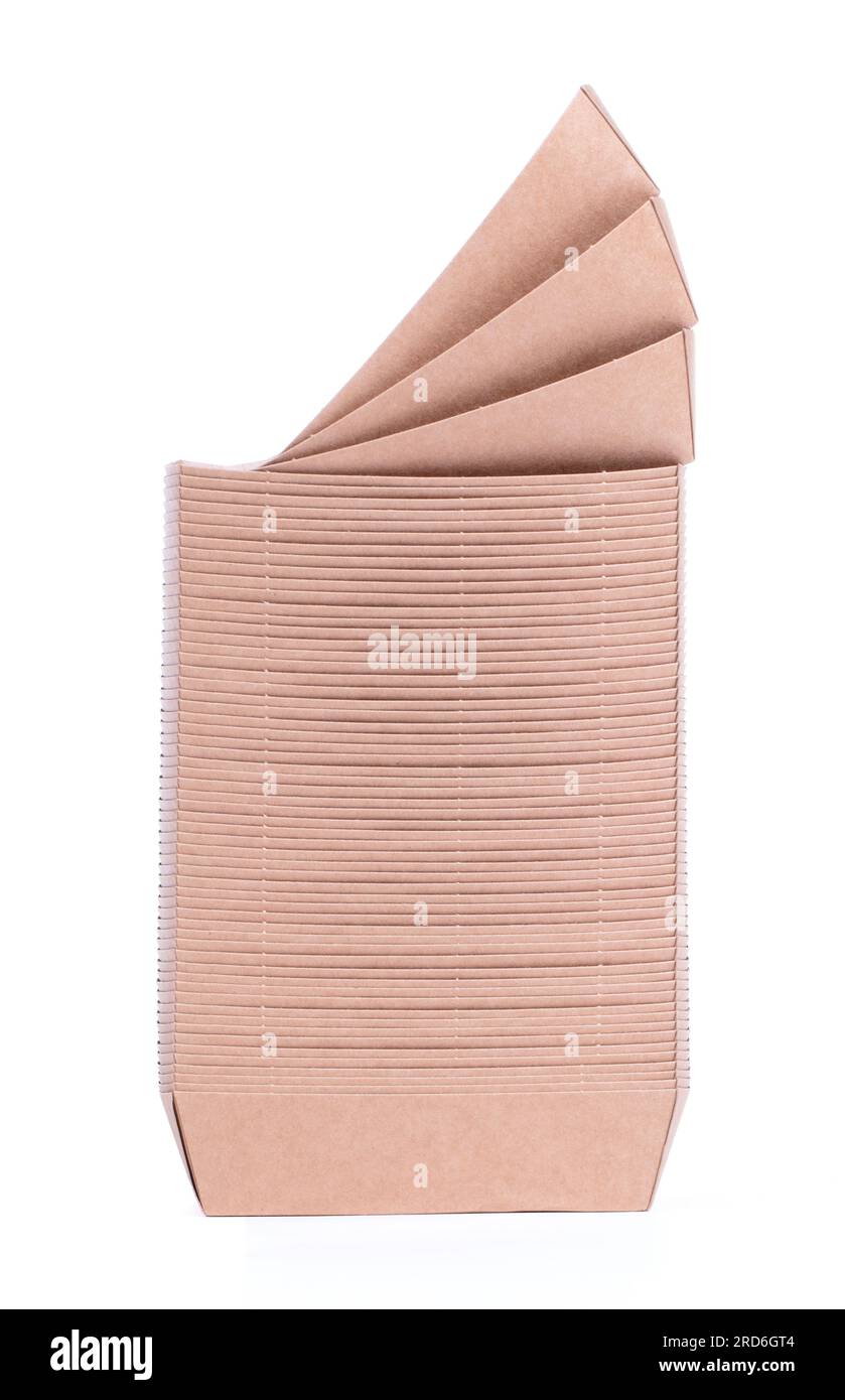 Recycled paper trays for snacks, isolated on a white background Stock ...