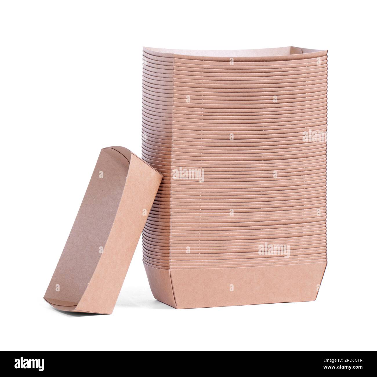 Recycled paper trays for snacks, isolated on a white background Stock ...