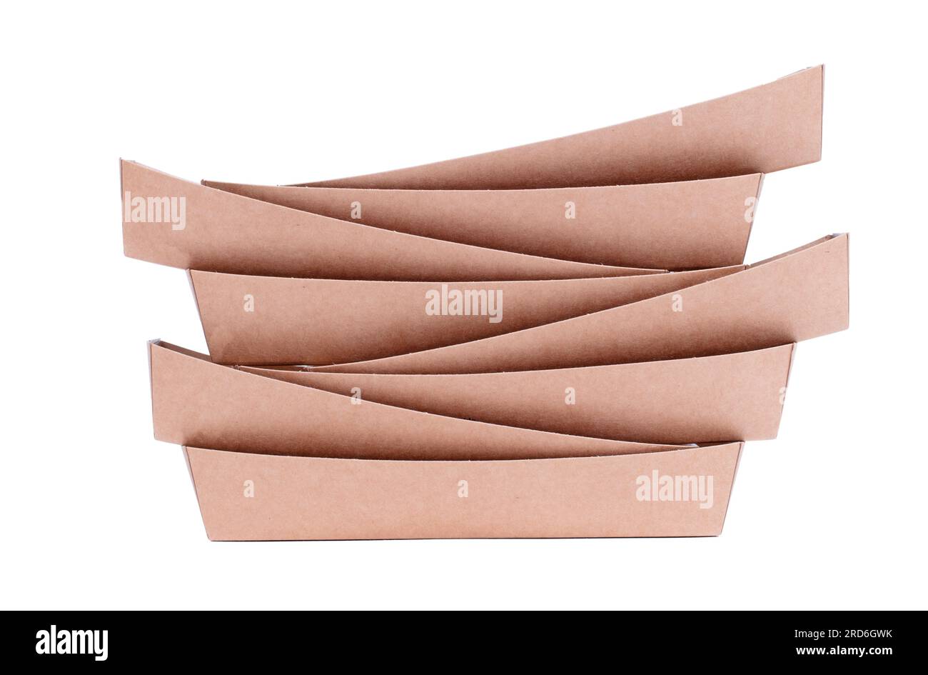 Recycled paper trays for snacks, isolated on a white background Stock ...