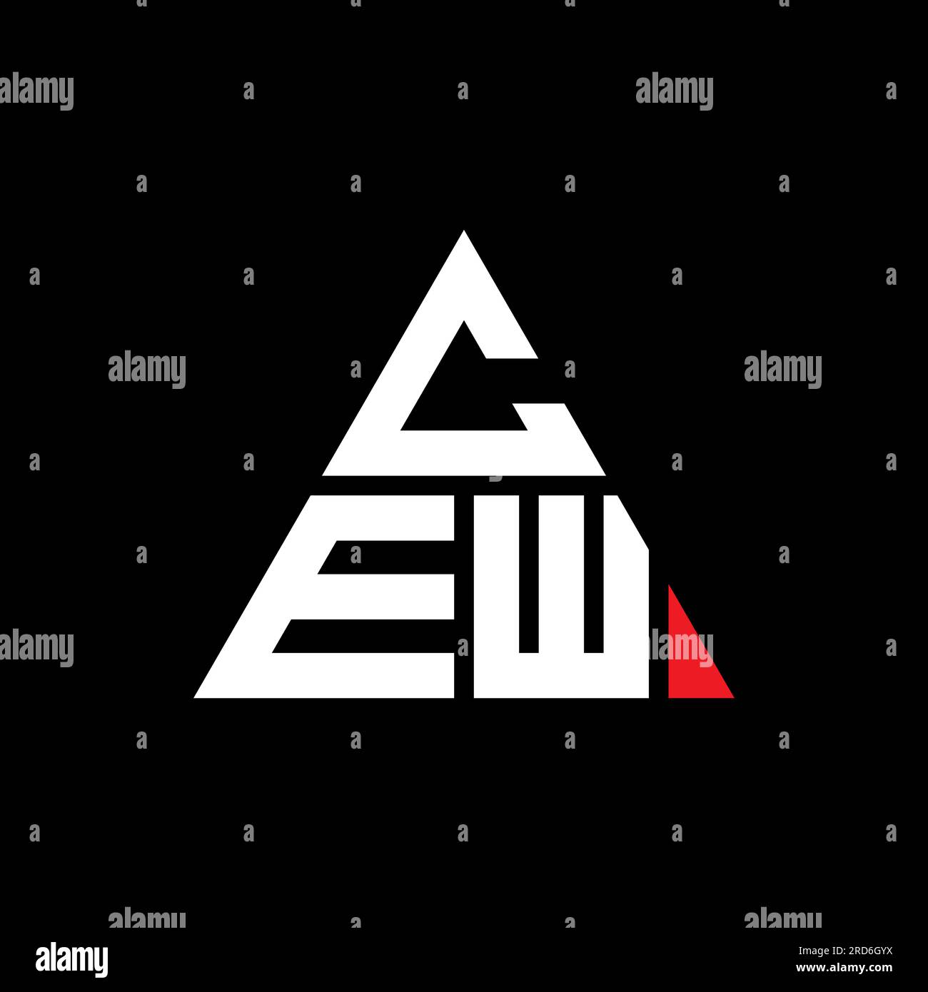 CEW triangle letter logo design with triangle shape. CEW triangle logo ...