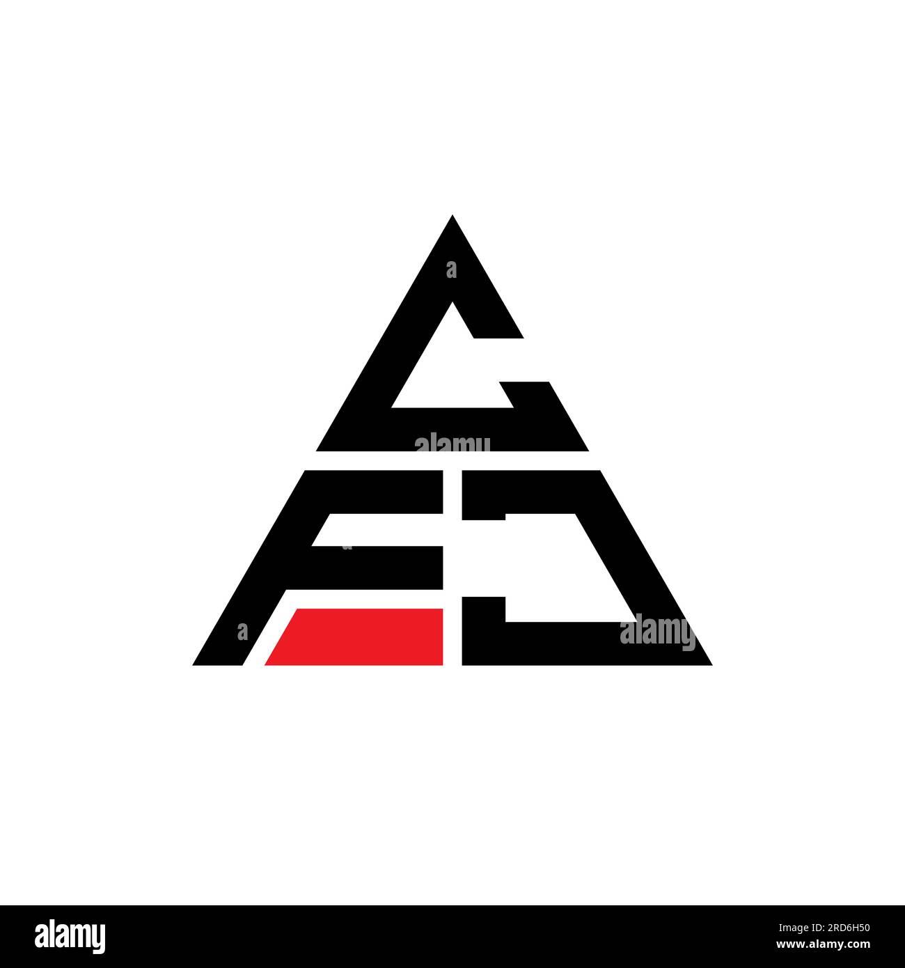 CFJ triangle letter logo design with triangle shape. CFJ triangle logo ...