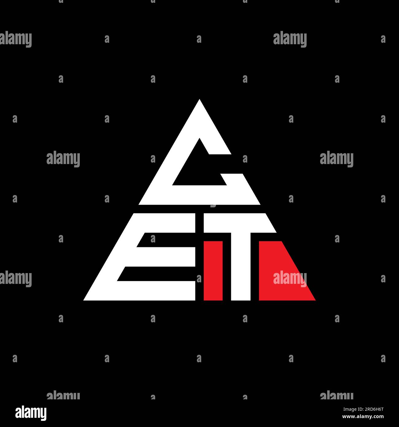 CET triangle letter logo design with triangle shape. CET triangle logo ...