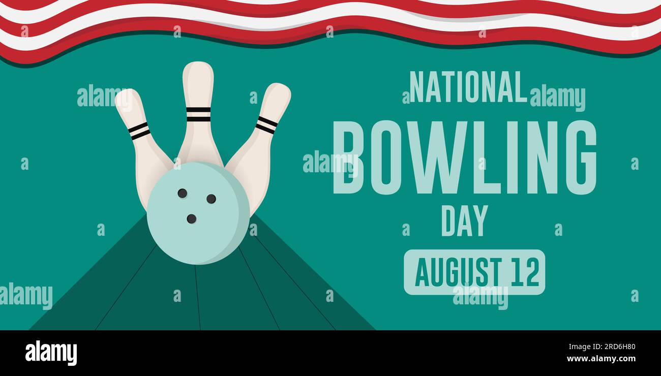 National bowling Day 12 August Holiday concept. Poster Banner design ...