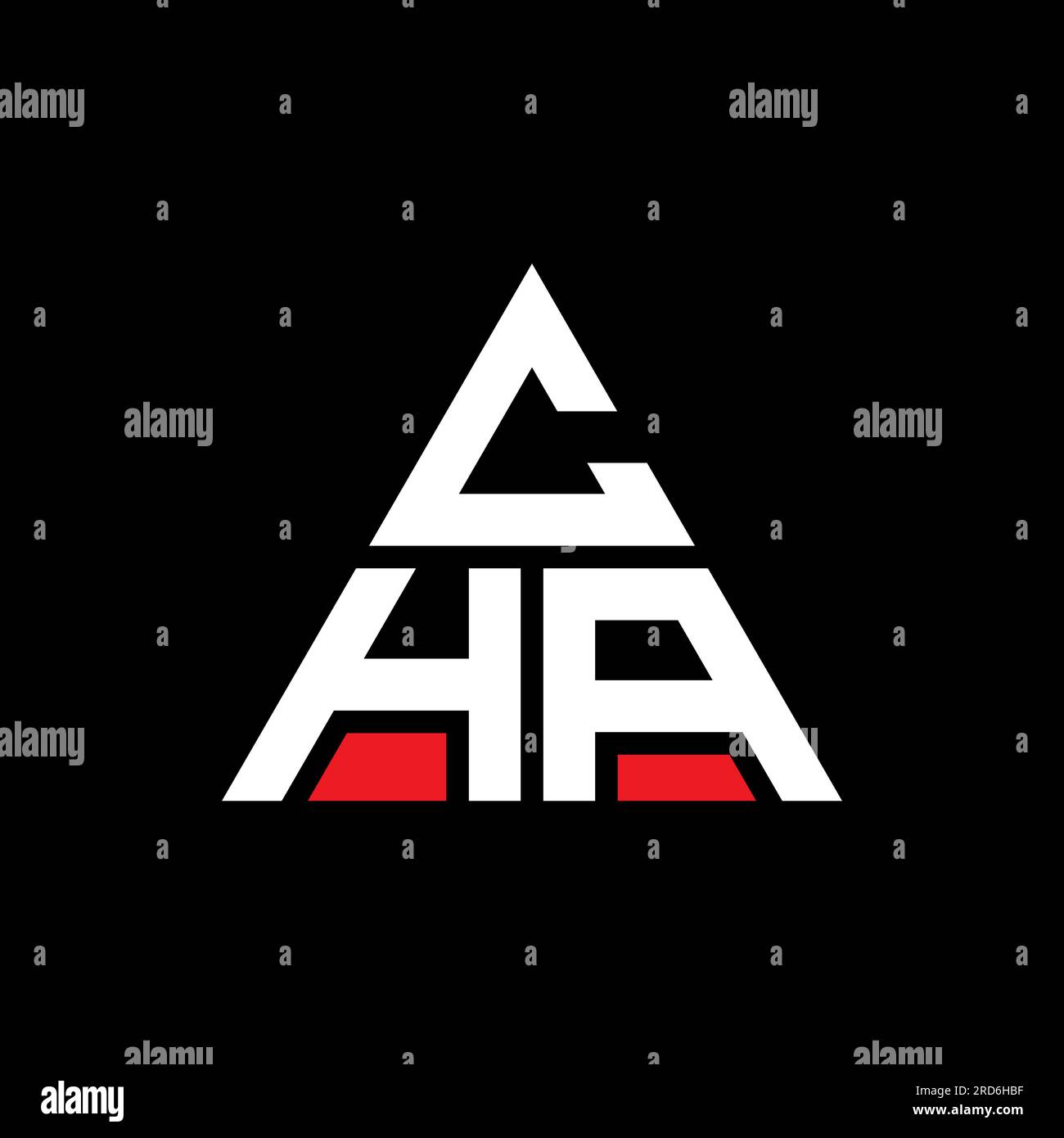 CHA triangle letter logo design with triangle shape. CHA triangle logo ...