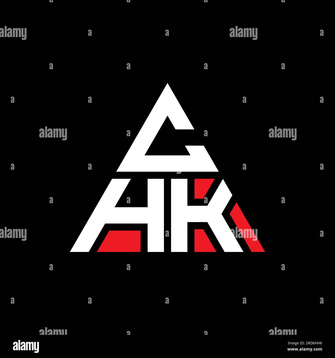 CHK triangle letter logo design with triangle shape. CHK triangle logo design monogram. CHK ...