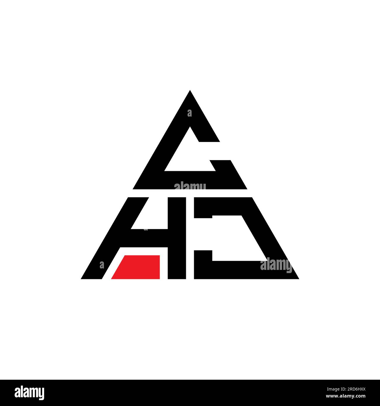 CHJ triangle letter logo design with triangle shape. CHJ triangle logo ...