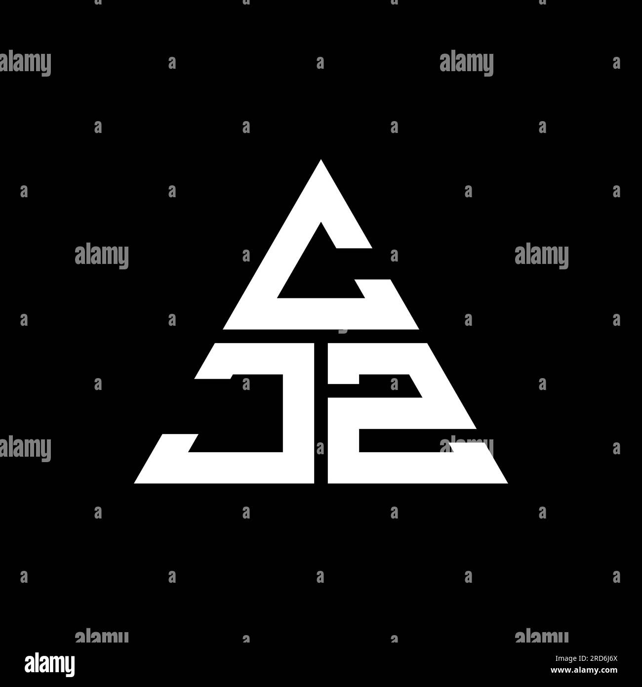 CJZ triangle letter logo design with triangle shape. CJZ triangle logo ...