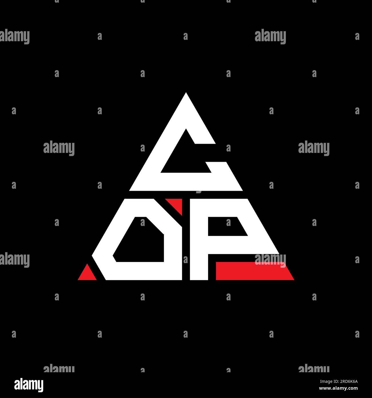 COP triangle letter logo design with triangle shape. COP triangle logo ...