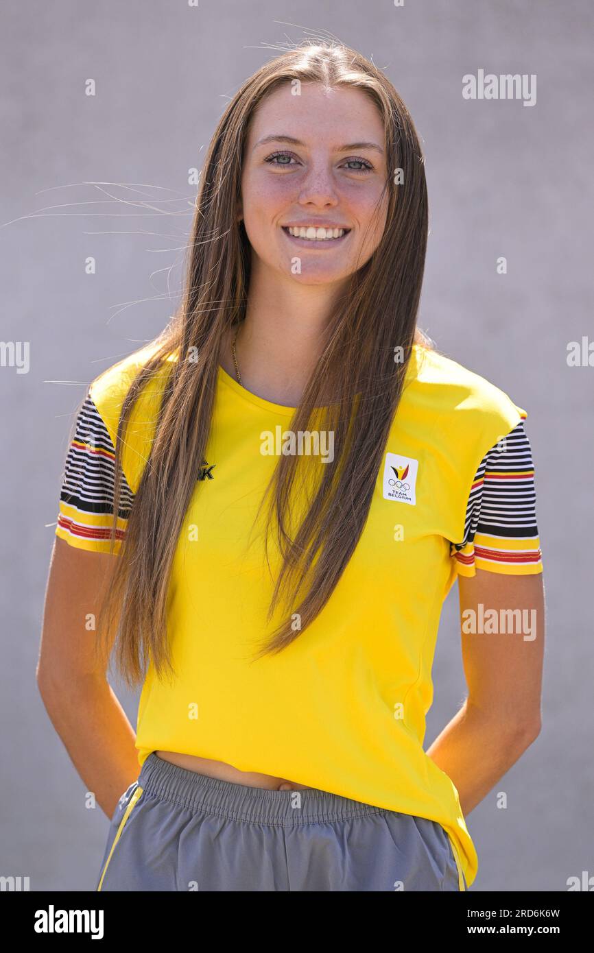 Gent, Belgium. 18th July, 2023. Belgian Athlete Jilke Michielsen poses ...