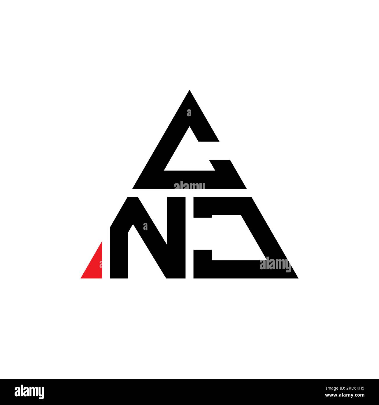 CNJ triangle letter logo design with triangle shape. CNJ triangle logo ...