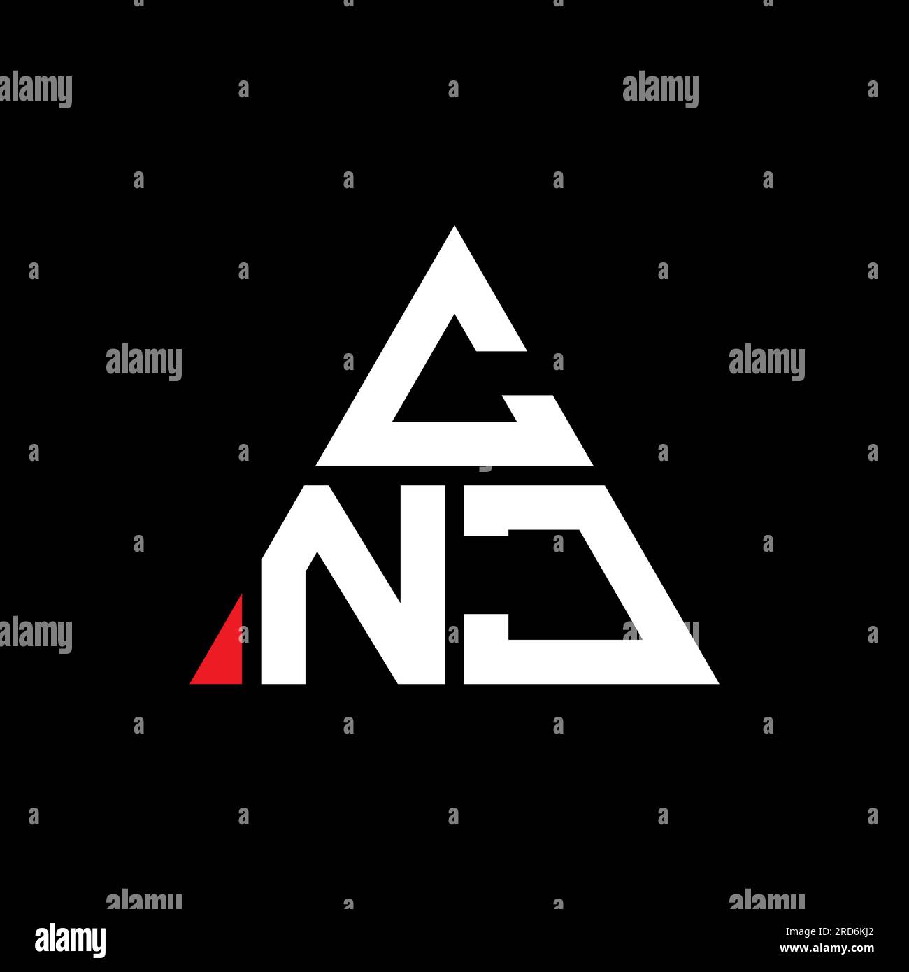 CNJ triangle letter logo design with triangle shape. CNJ triangle logo ...