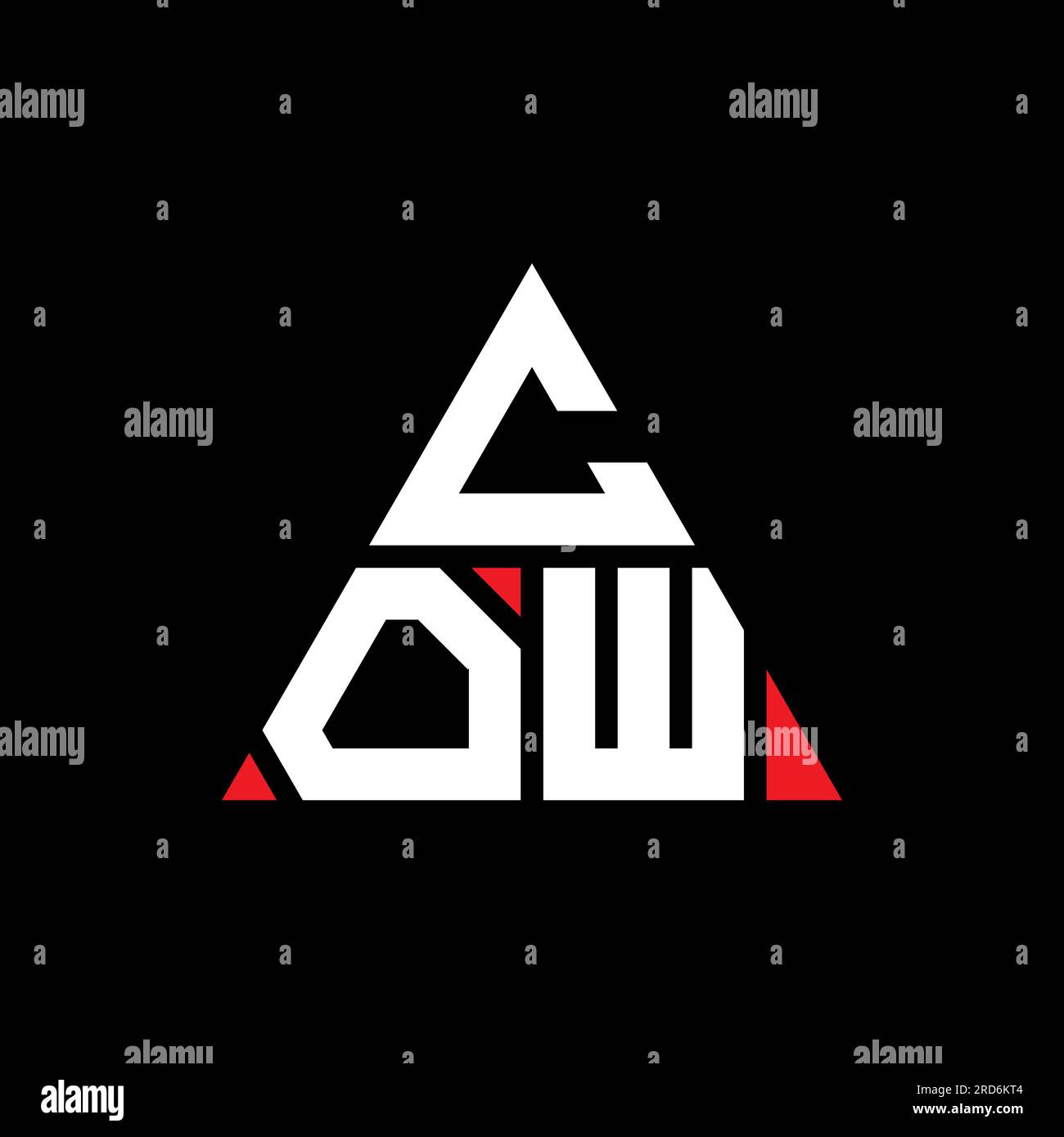 COW triangle letter logo design with triangle shape. COW triangle logo ...