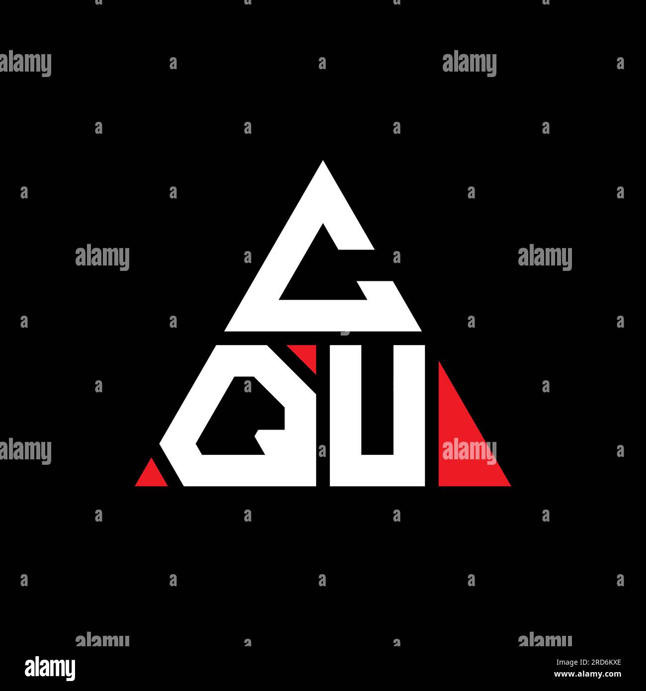 CQU triangle letter logo design with triangle shape. CQU triangle logo ...
