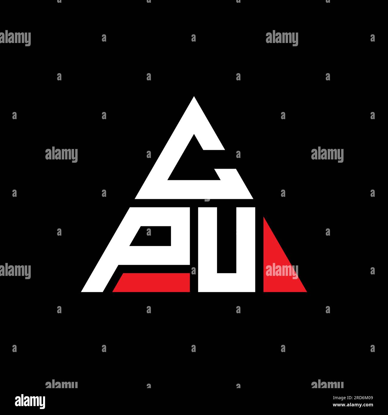 CPU triangle letter logo design with triangle shape. CPU triangle logo ...