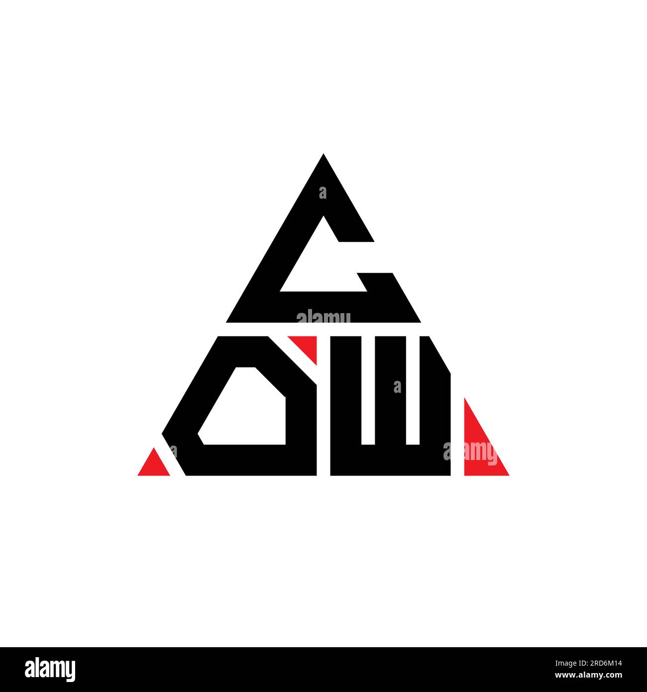 COW triangle letter logo design with triangle shape. COW triangle logo ...