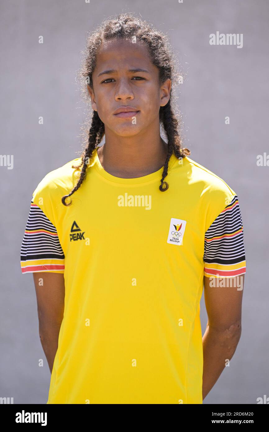 Gent, Belgium. 18th July, 2023. Belgian Athlete Noah De Jaeger poses ...