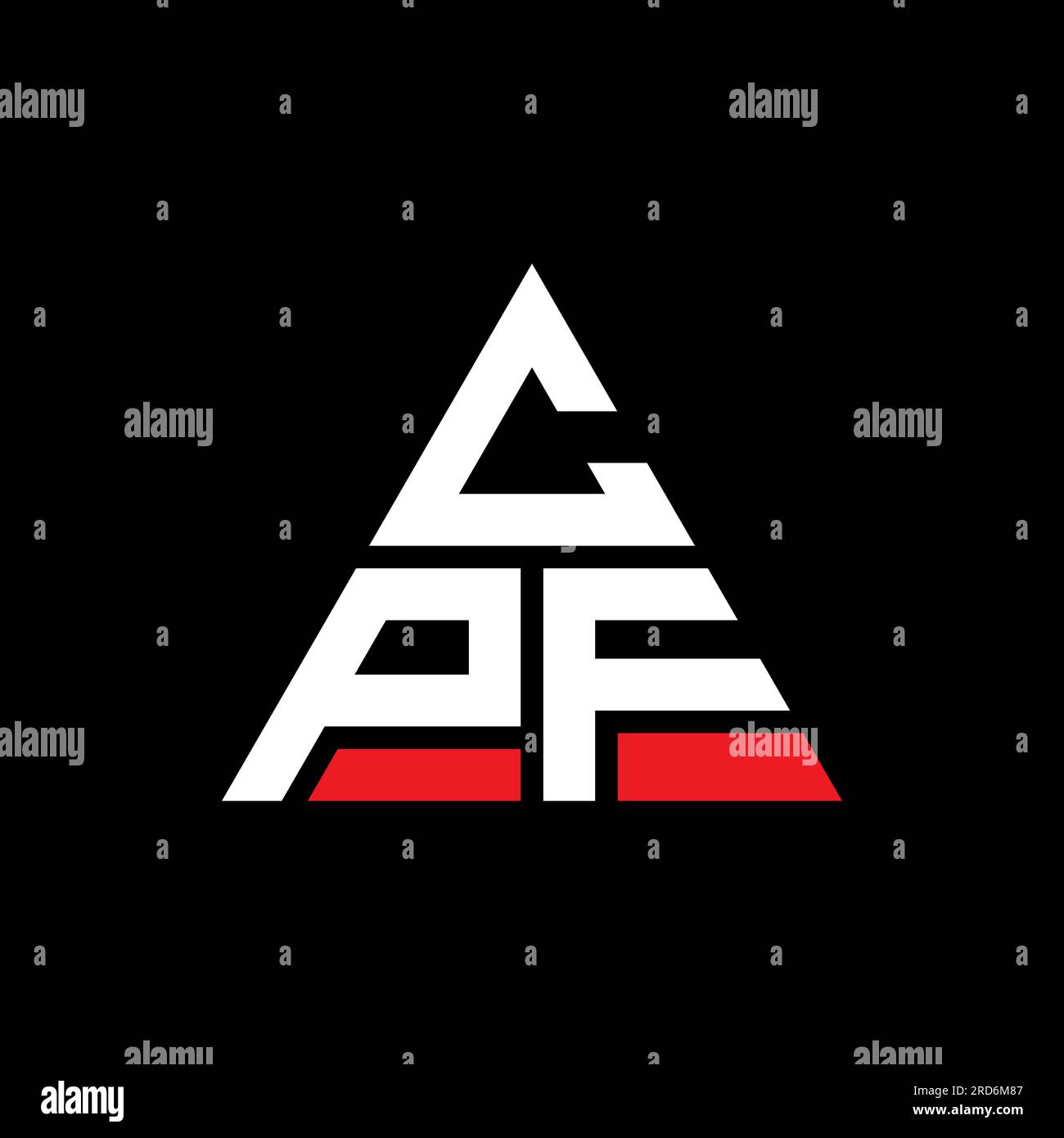 CPF triangle letter logo design with triangle shape. CPF triangle logo design monogram. CPF ...