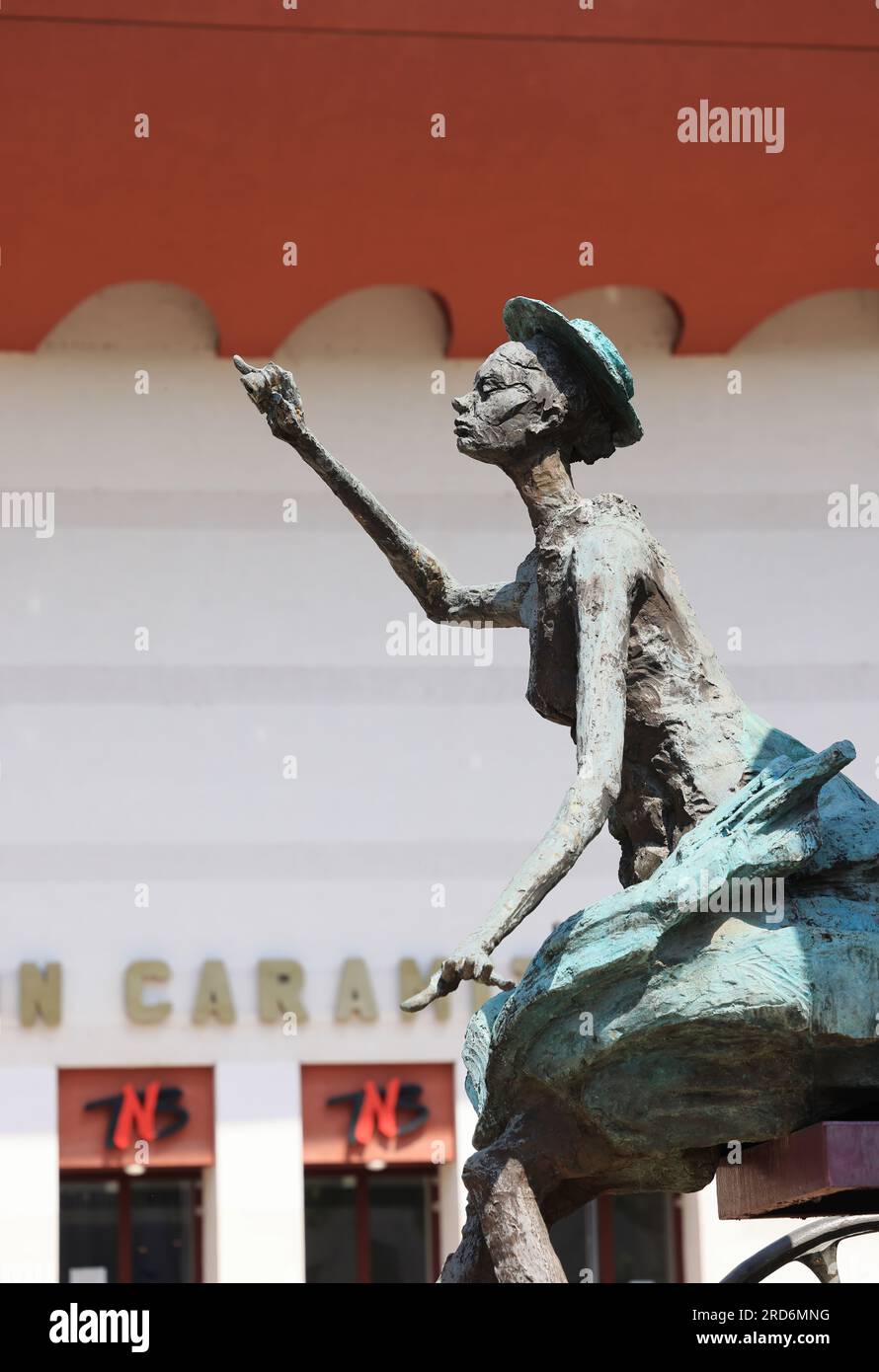 Statue in front of Bucharest's National Theatre, Caruta cu paiate, a ...