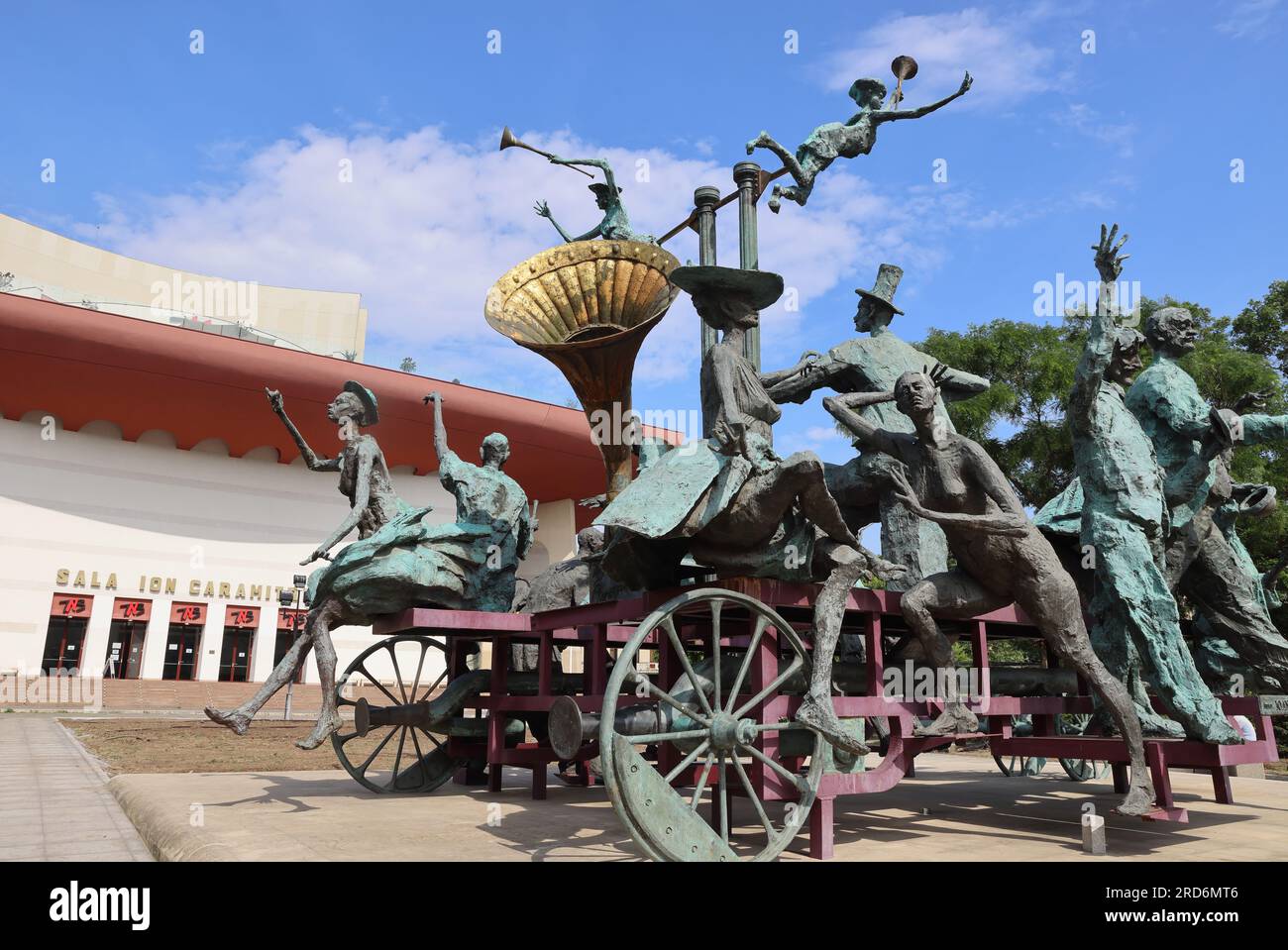 Statue in front of Bucharest's National Theatre, Caruta cu paiate, a ...