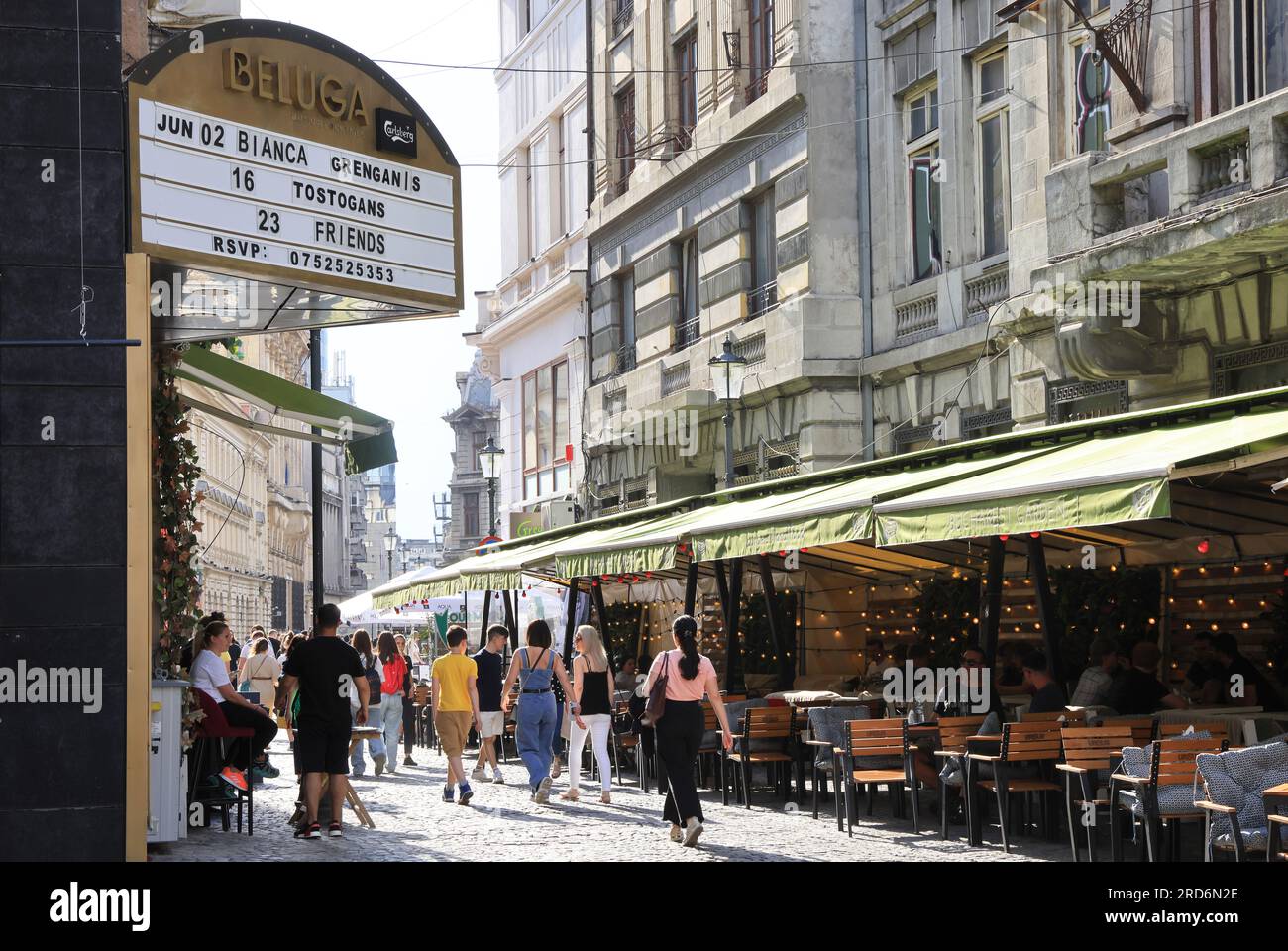 Restaurants, cafes and bars in the vibrant old town of Bucharest ...