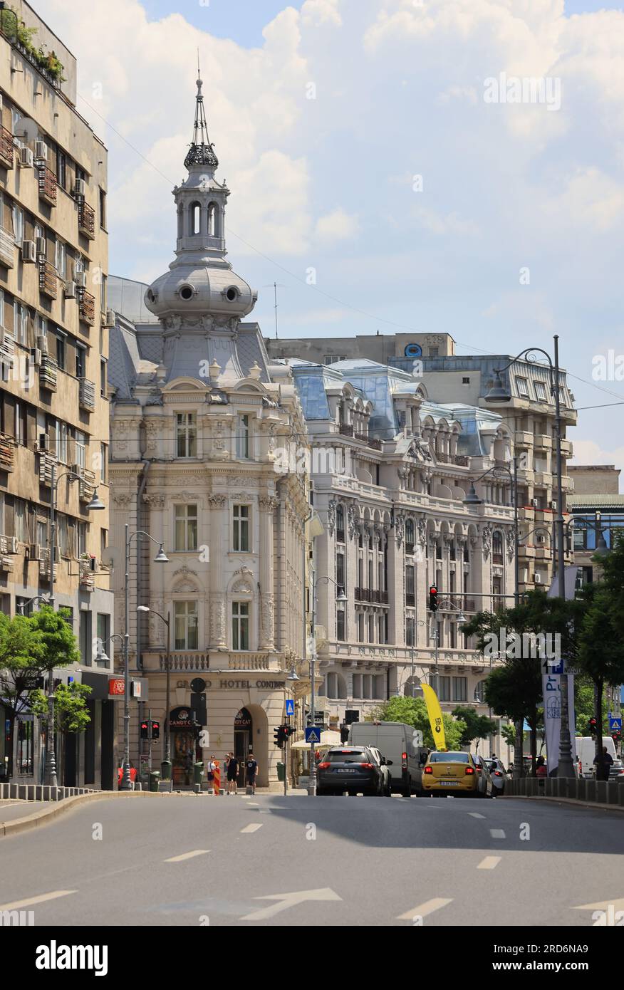 Calea Victoriei, the main road in central Bucharest, Romania Stock ...