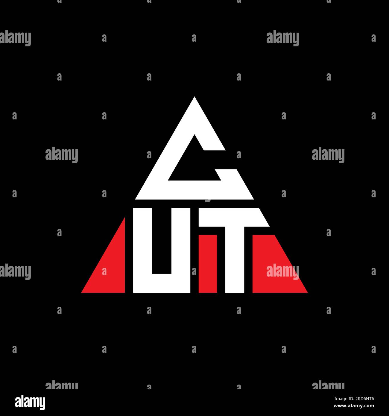 CUT triangle letter logo design with triangle shape. CUT triangle logo ...