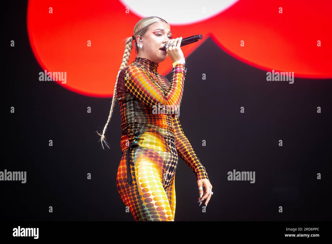 London, UK - July 2nd, 2023: Caity Baser performing at American Express ...