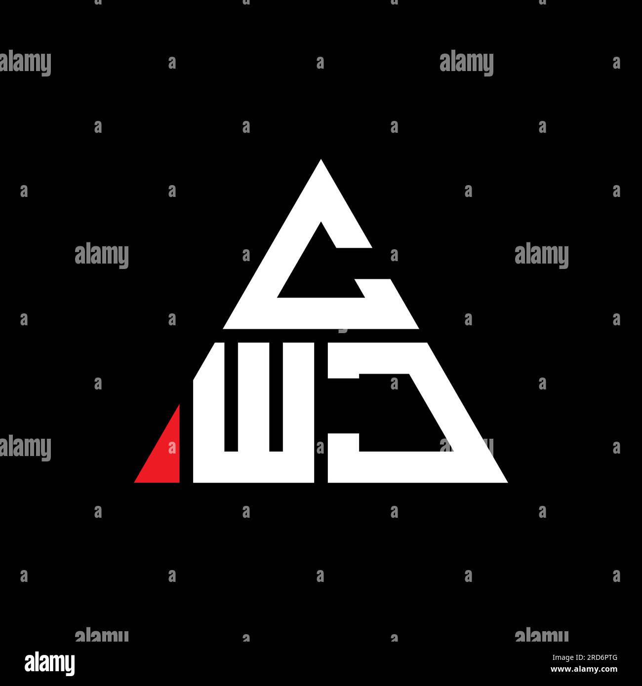 CWJ triangle letter logo design with triangle shape. CWJ triangle logo ...
