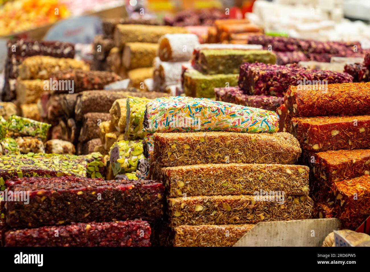 Mouthwatering Turkish delight at the Grand Bazaar, Istanbul Stock Photo ...