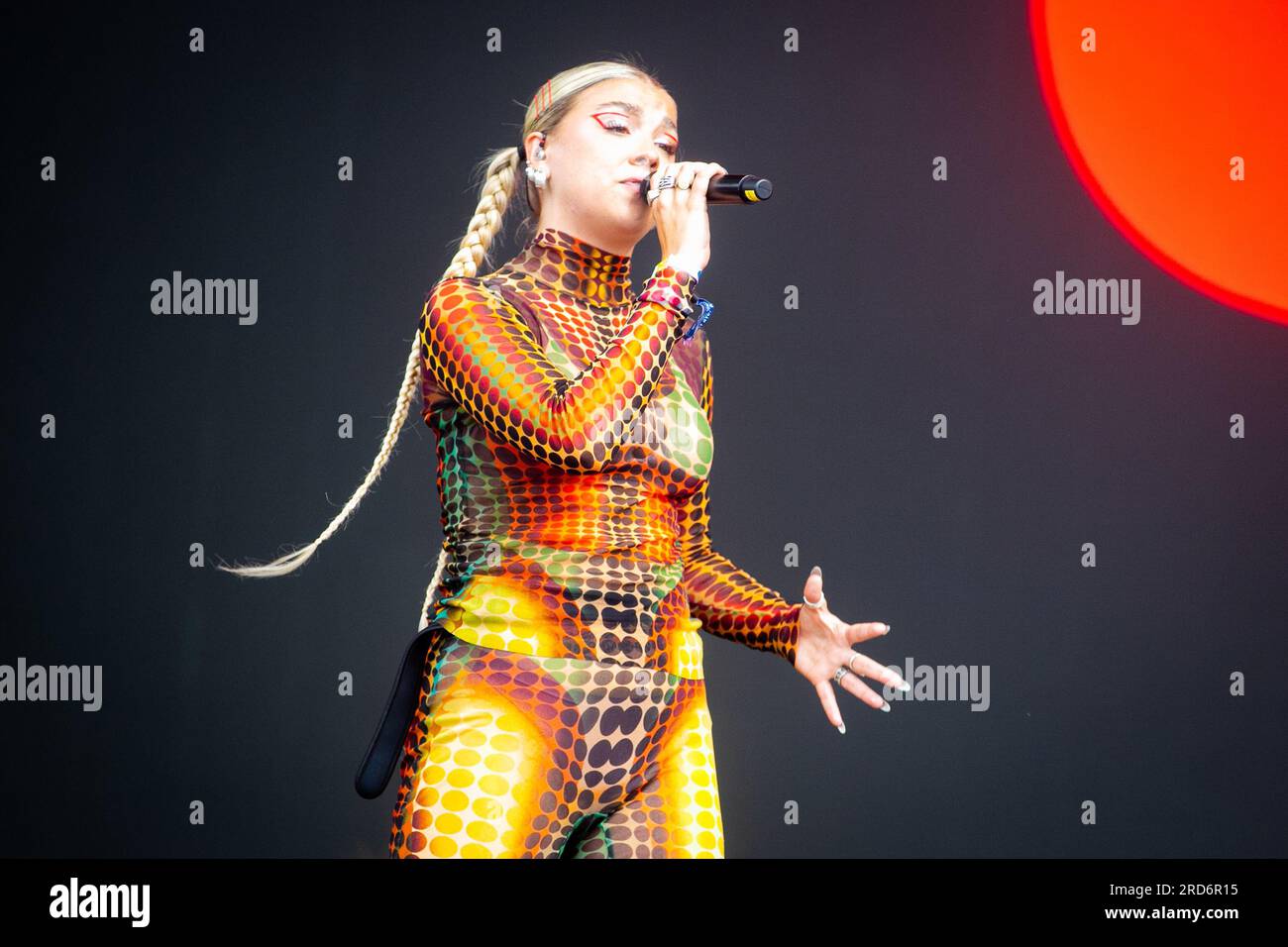 London, UK - July 2nd, 2023: Caity Baser performing at American Express ...