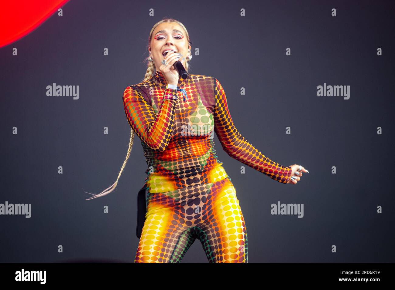 London, UK - July 2nd, 2023: Caity Baser performing at American Express ...