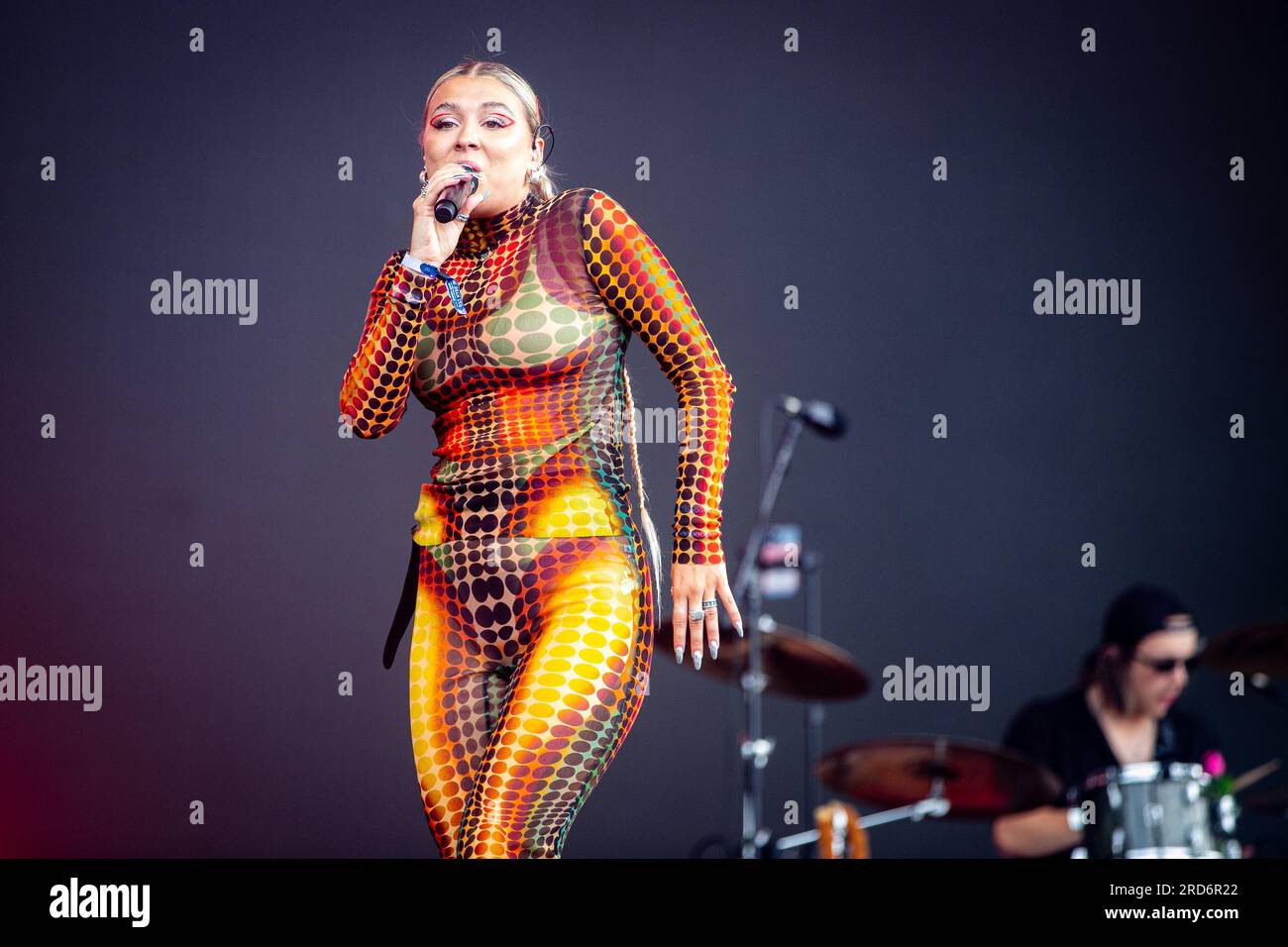 London, UK - July 2nd, 2023: Caity Baser performing at American Express ...