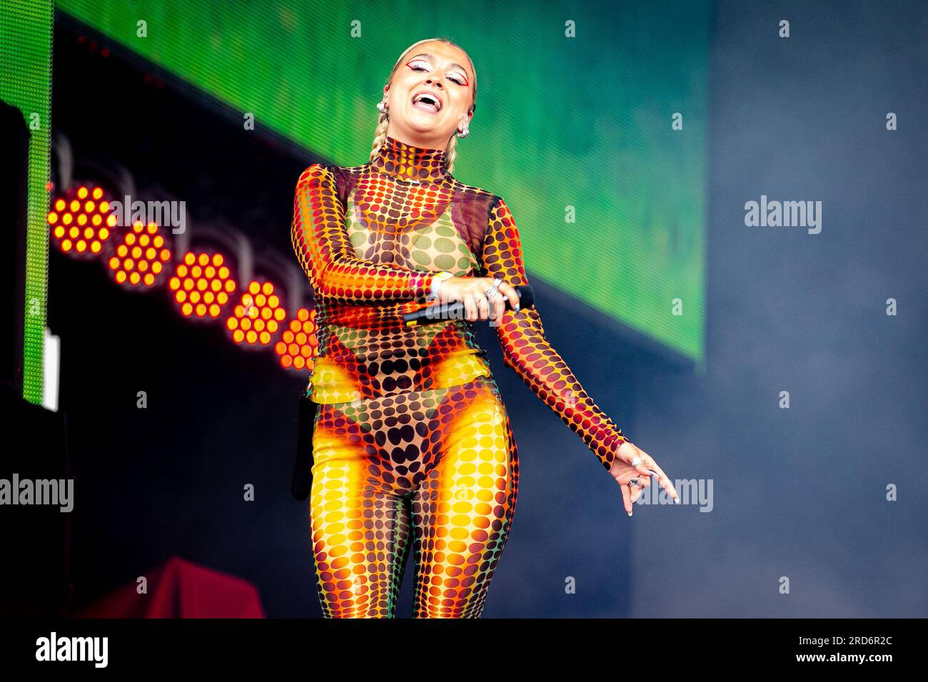 London, UK - July 2nd, 2023: Caity Baser performing at American Express ...
