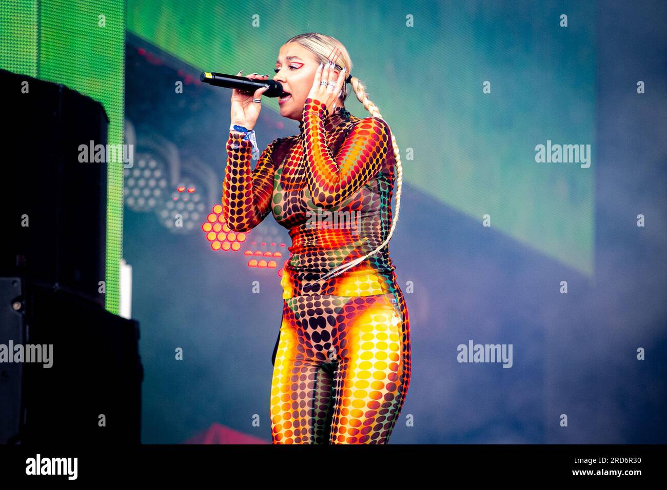 London, UK - July 2nd, 2023: Caity Baser performing at American Express ...