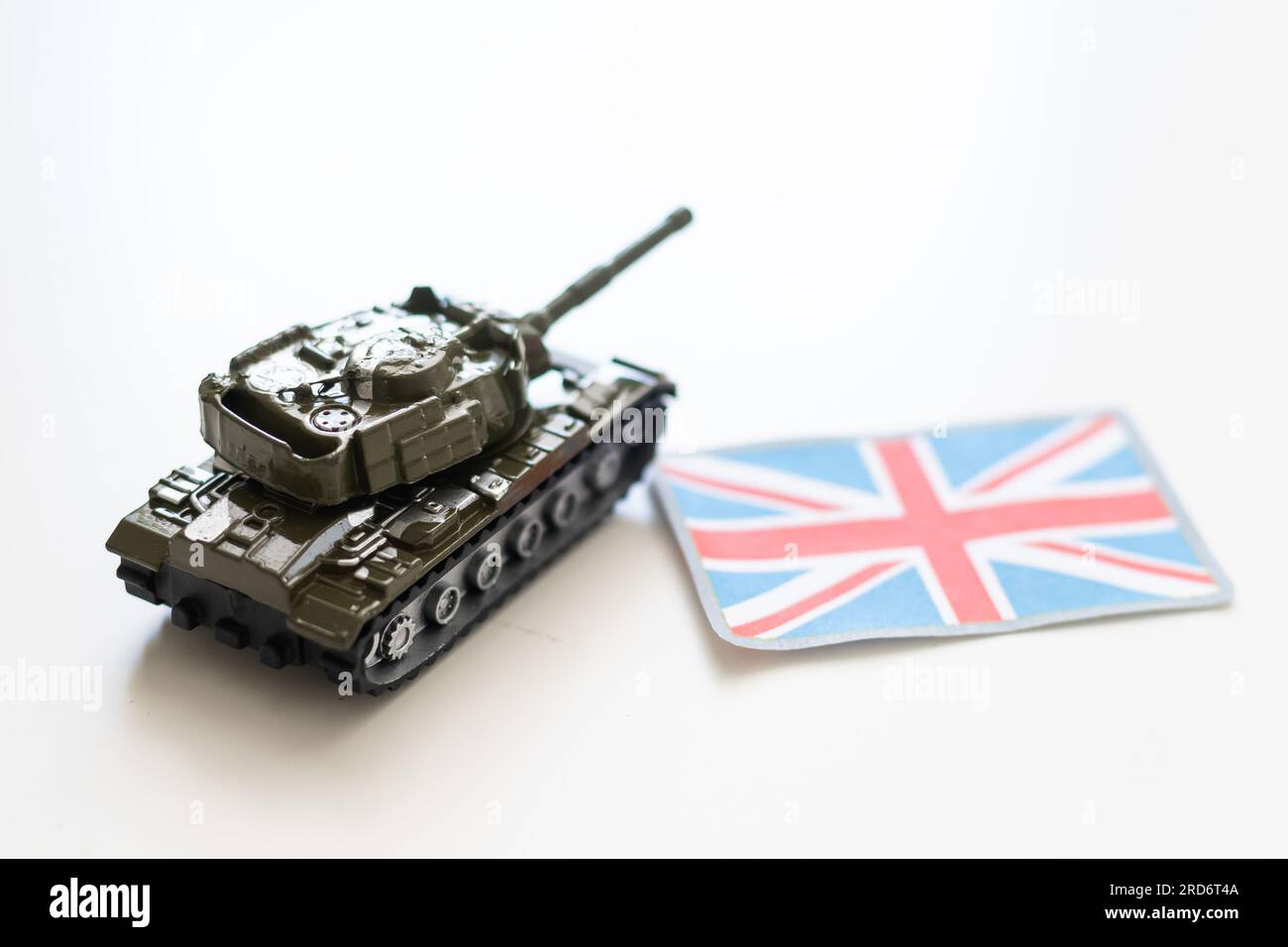 light tank apc on the United Kingdom (UK) flag background. 3d ...