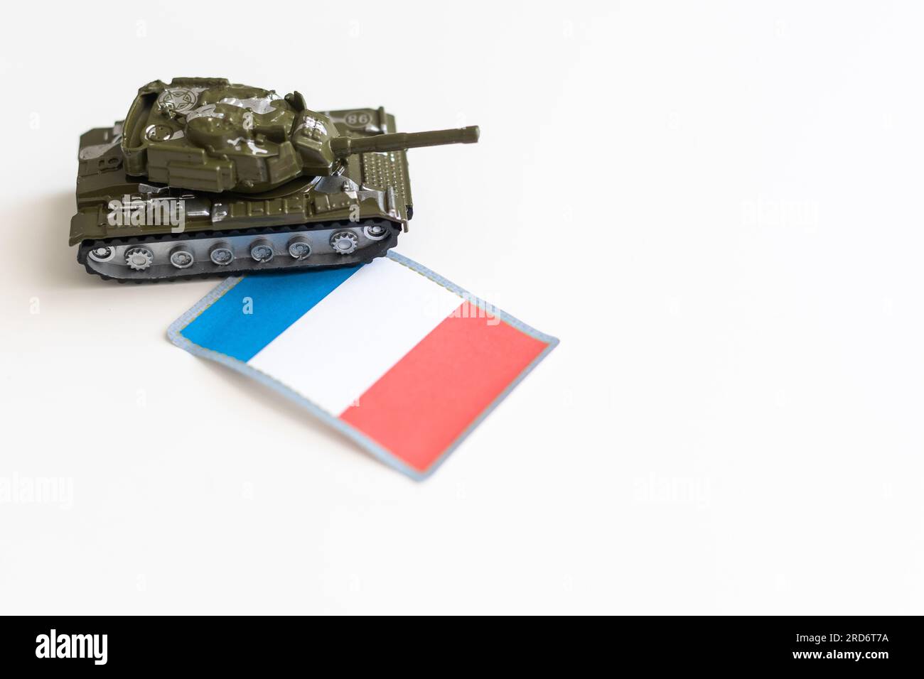 Military tank with concrete France flag Stock Photo - Alamy