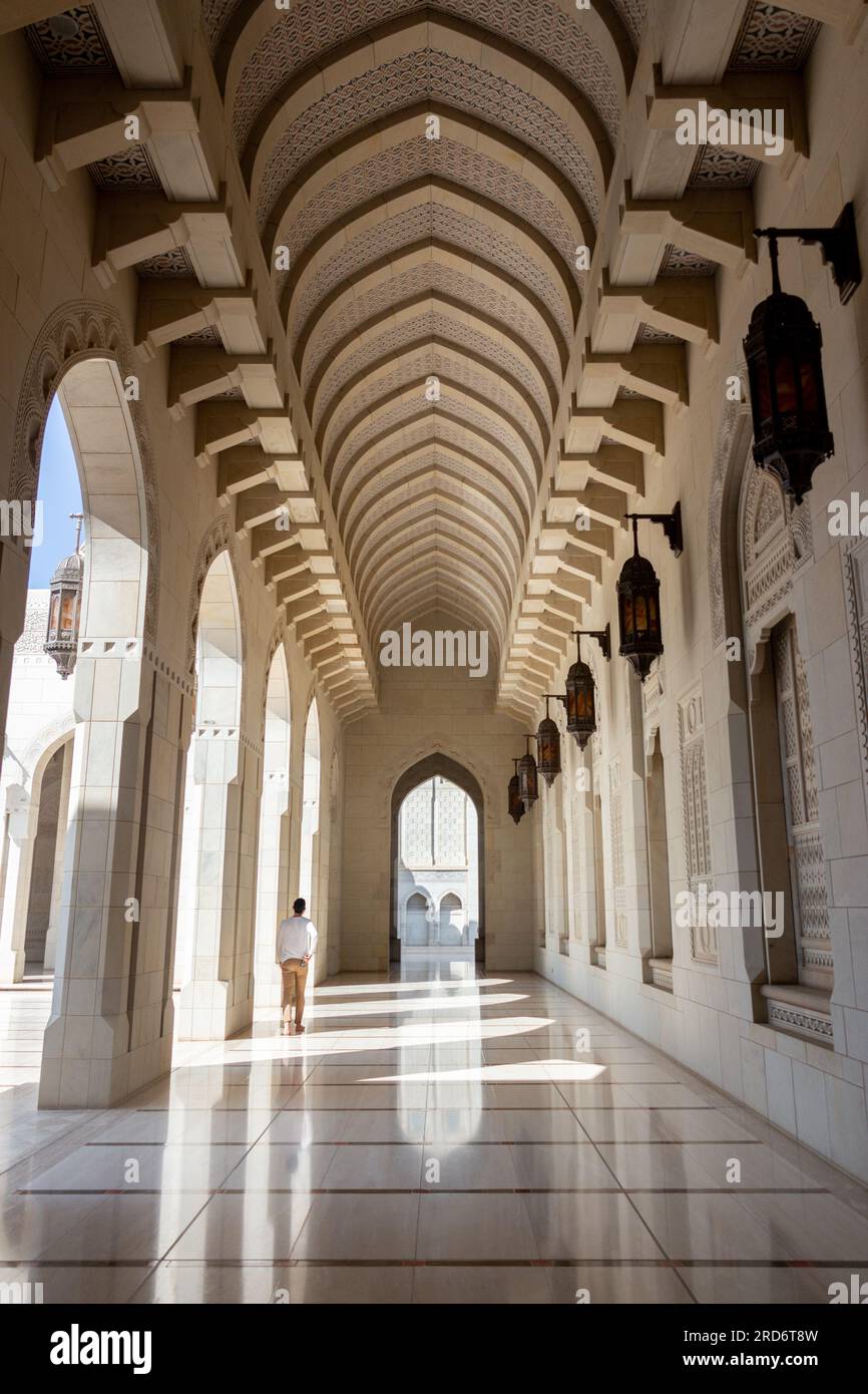 A man walks to the prayer hall ahead of the afternoon call to prayer at ...