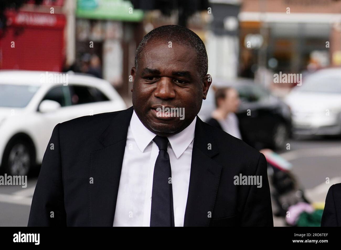 Shadow foreign secretary David Lammy arriving for the Requiem Mass to ...