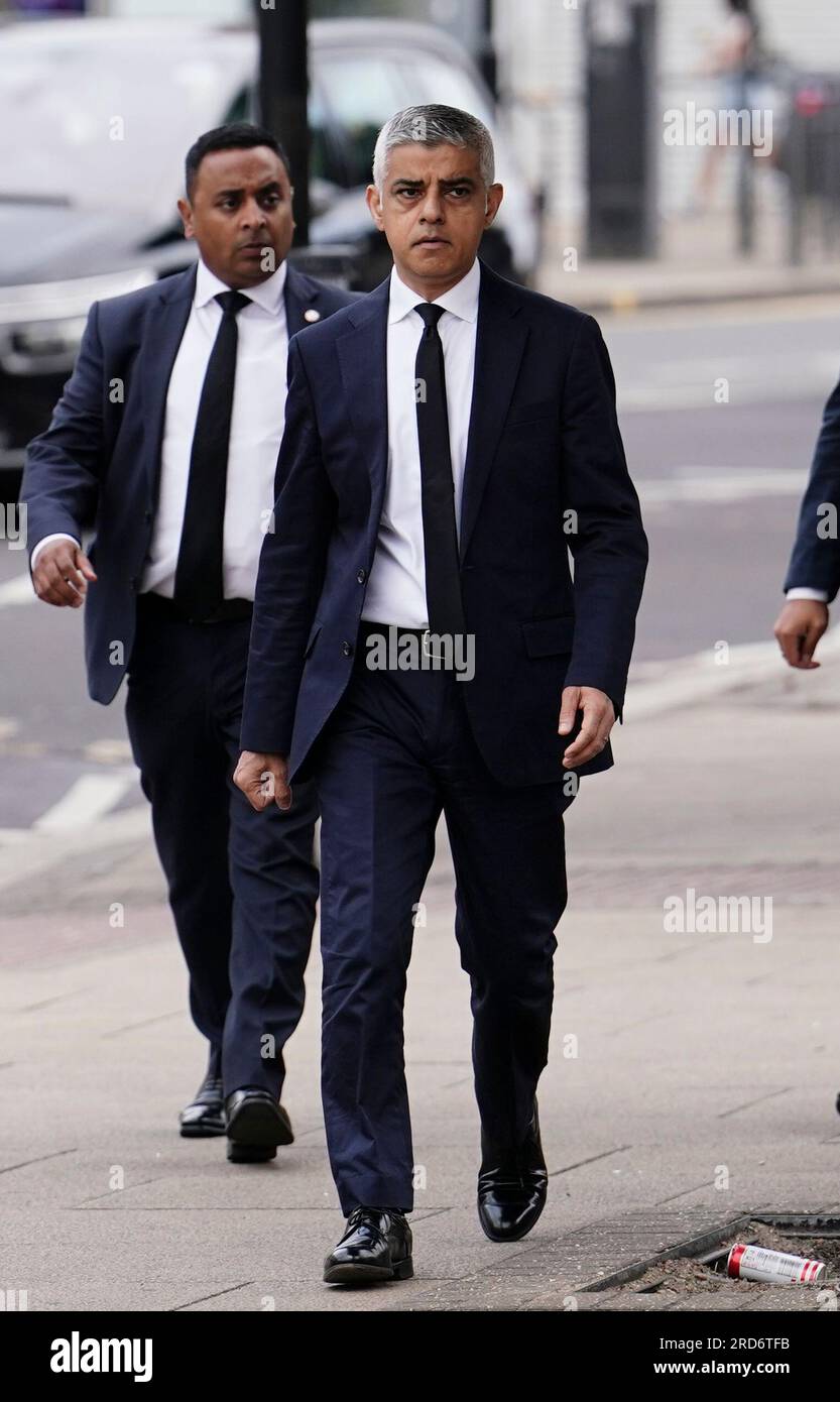 Mayor of London Sadiq Khan arriving for the Requiem Mass to celebrate ...