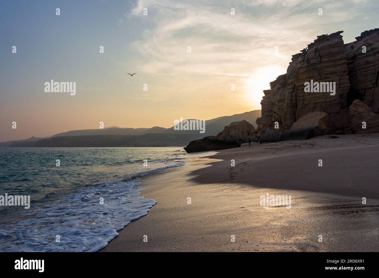 Sunset at Ras al-Jinz Turtle Reserve in Oman Stock Photo - Alamy
