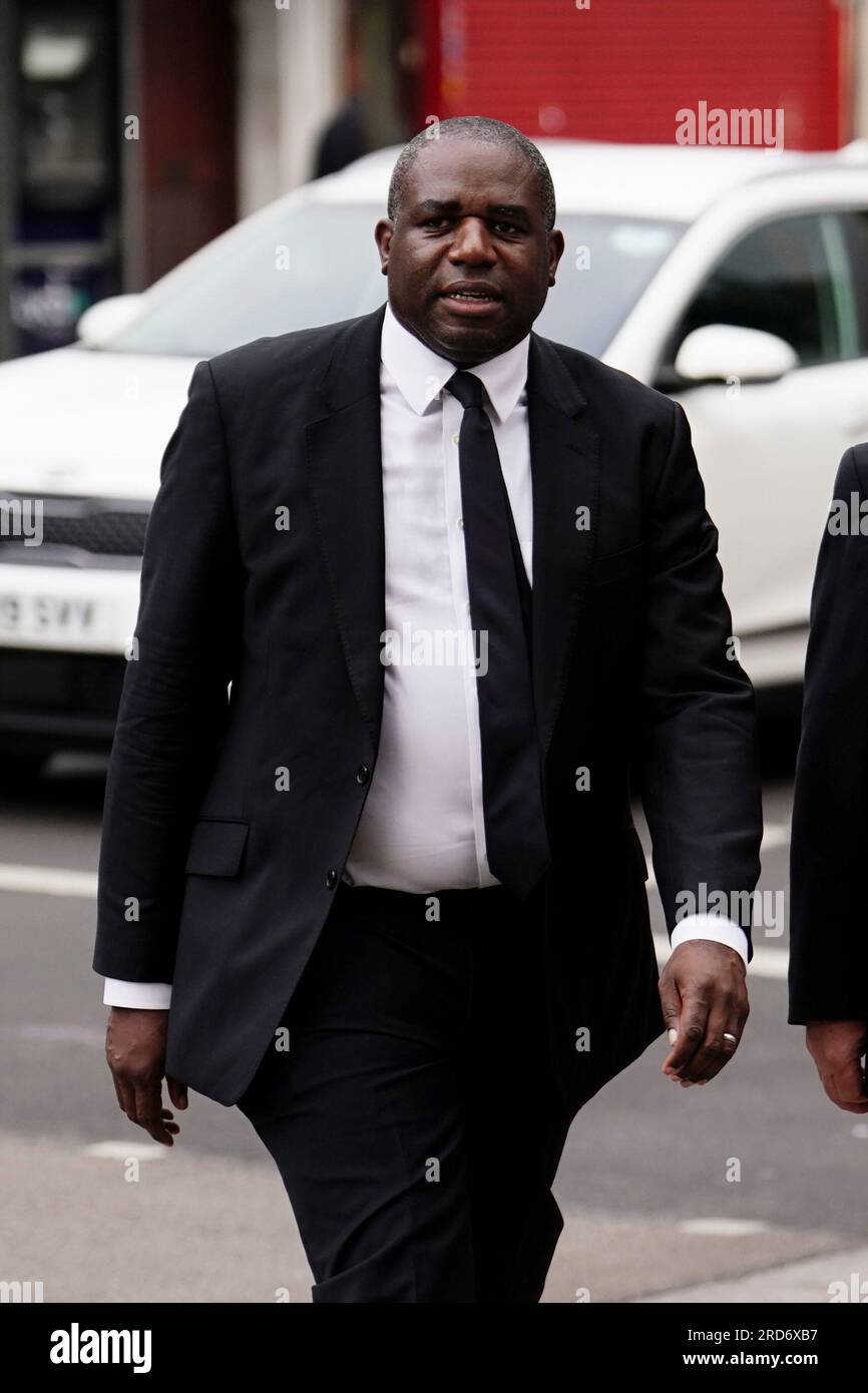 Shadow foreign secretary David Lammy arriving for the Requiem Mass to ...