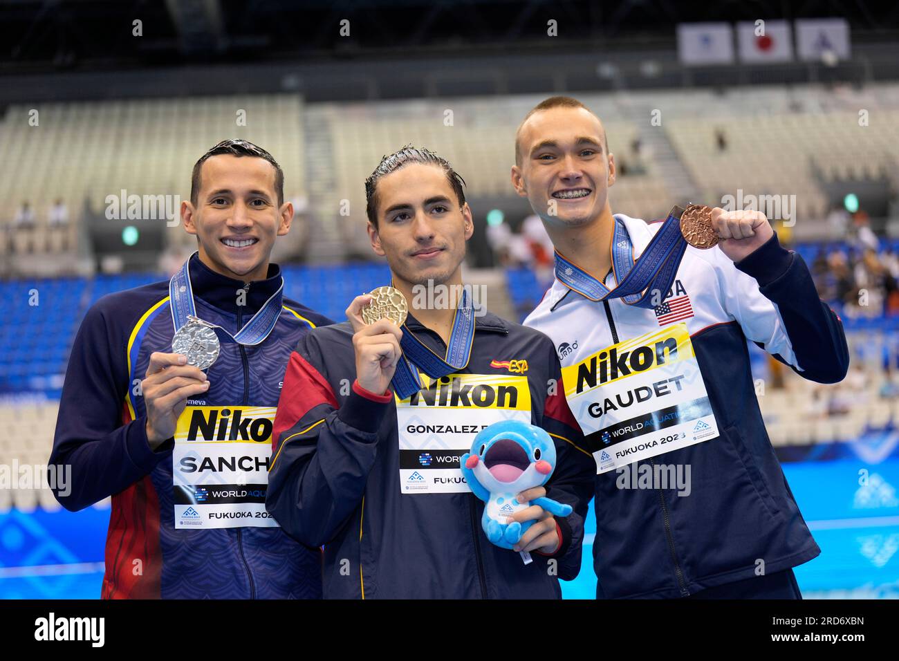 From left to right, silver medalist Gustavo Sanchez Acero, of Columbia ...