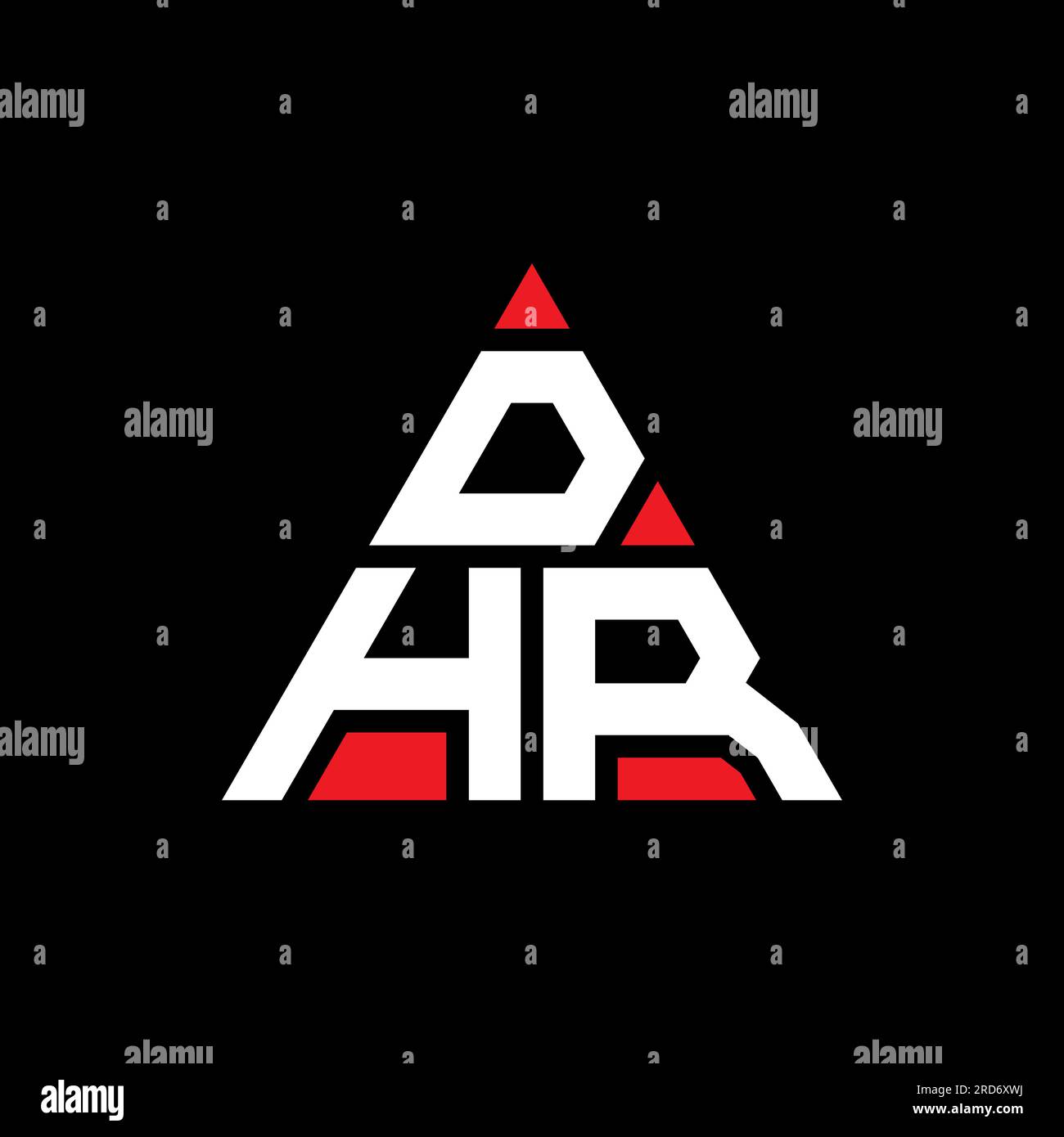 DHR triangle letter logo design with triangle shape. DHR triangle logo ...