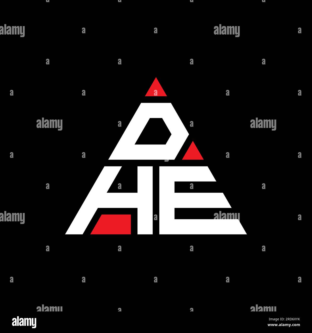 DHE triangle letter logo design with triangle shape. DHE triangle logo ...