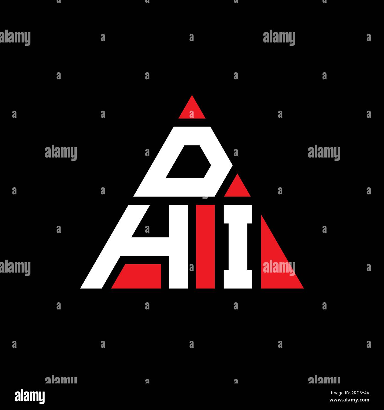DHI triangle letter logo design with triangle shape. DHI triangle logo ...