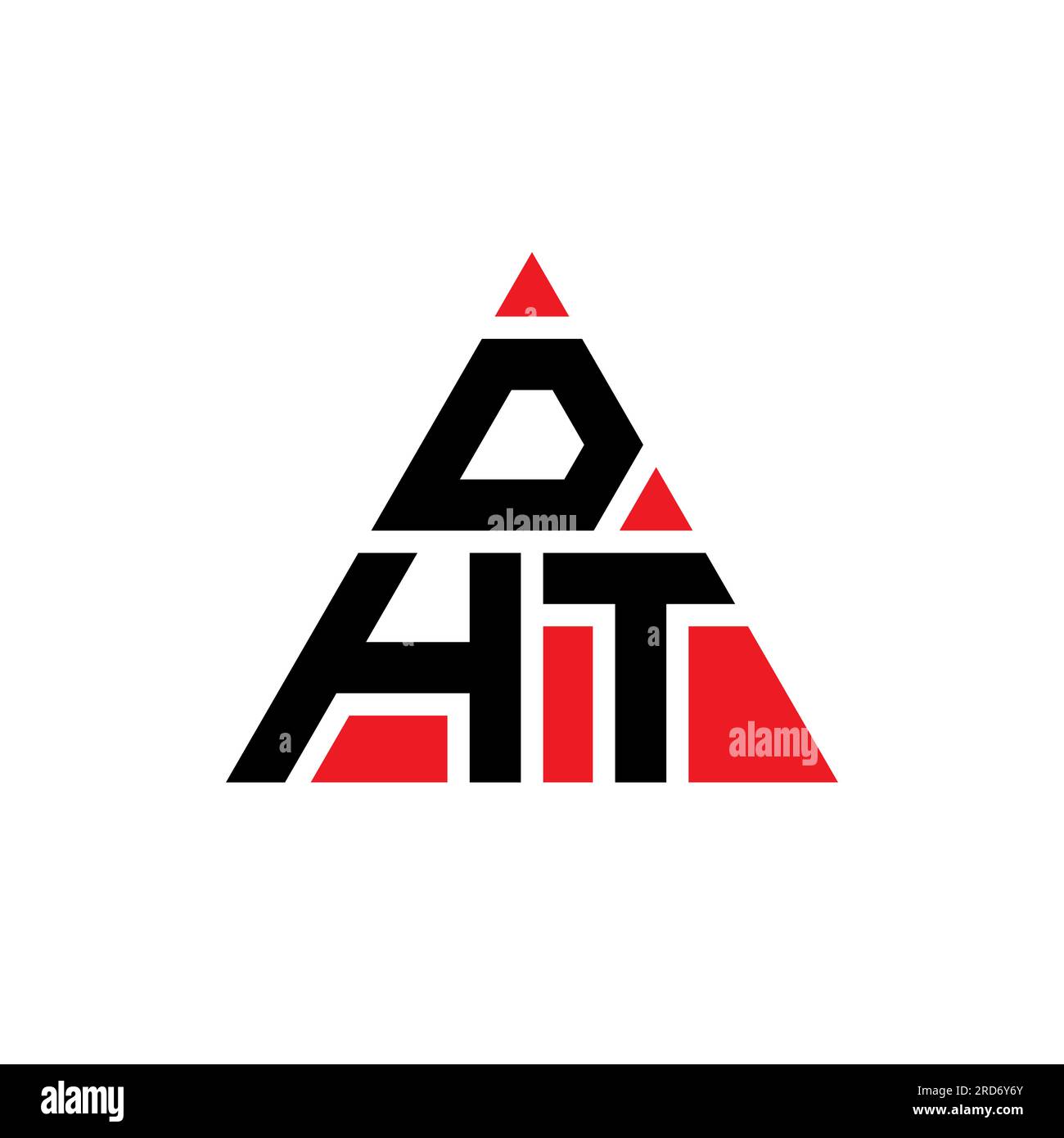 DHT triangle letter logo design with triangle shape. DHT triangle logo ...