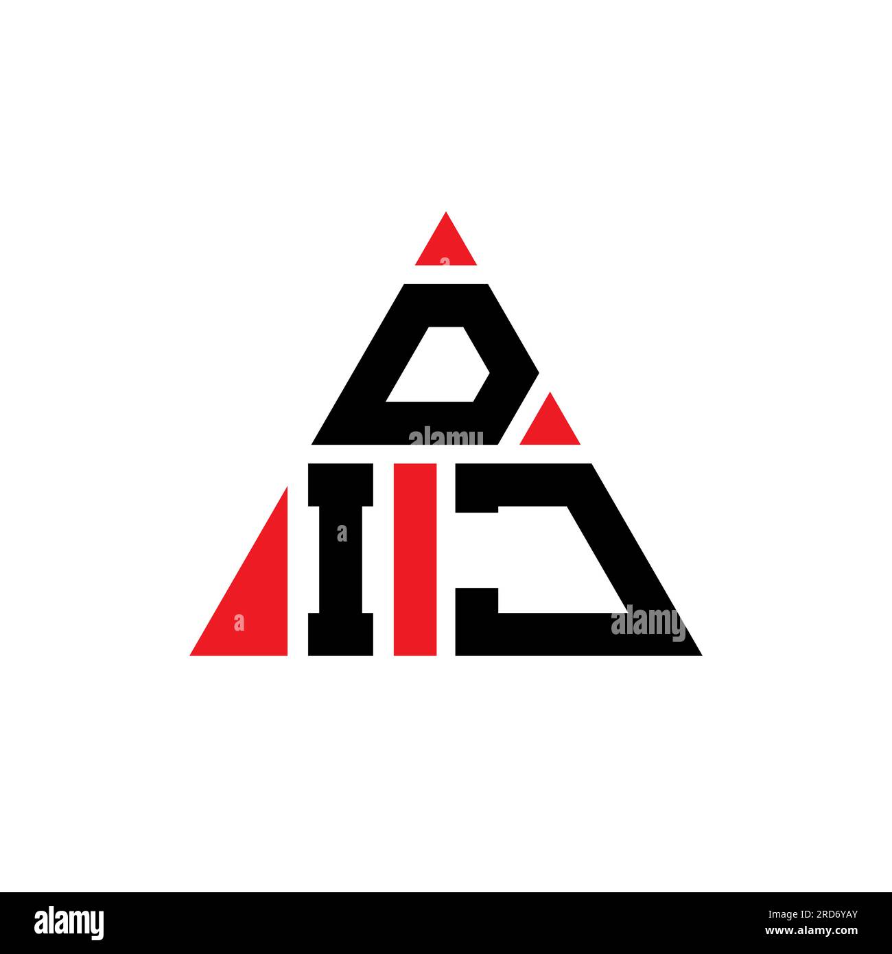 DIJ triangle letter logo design with triangle shape. DIJ triangle logo ...