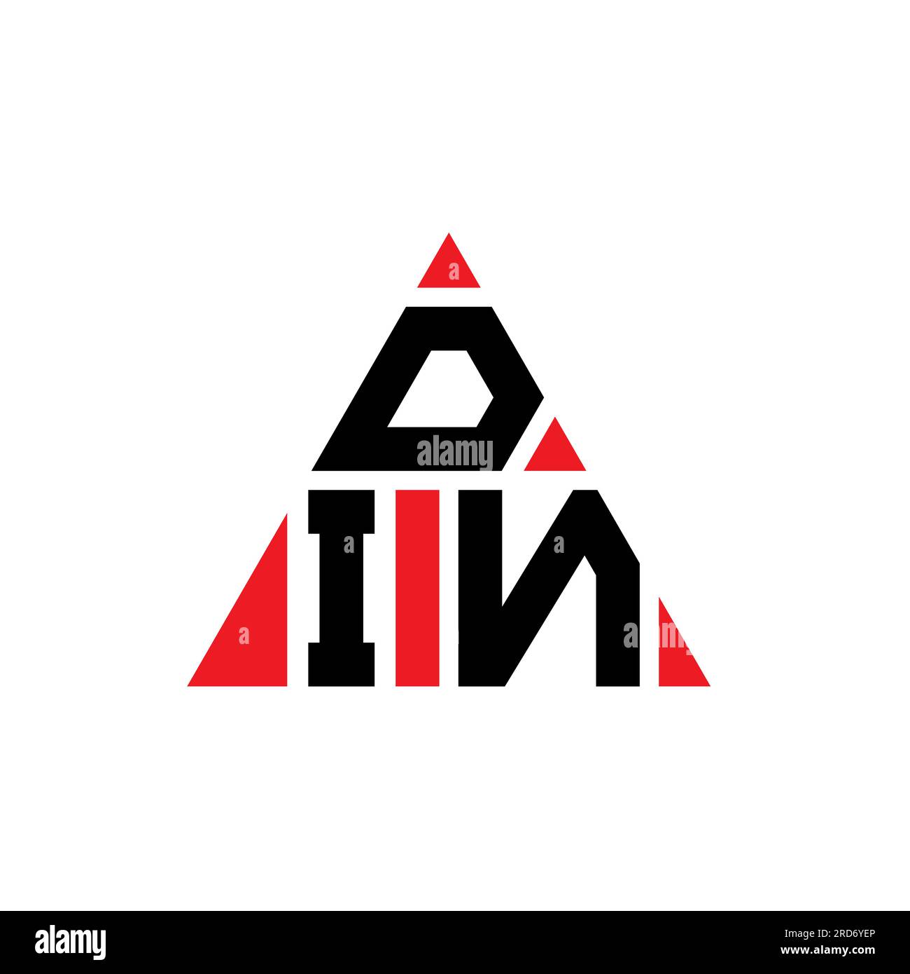 DIN triangle letter logo design with triangle shape. DIN triangle logo ...