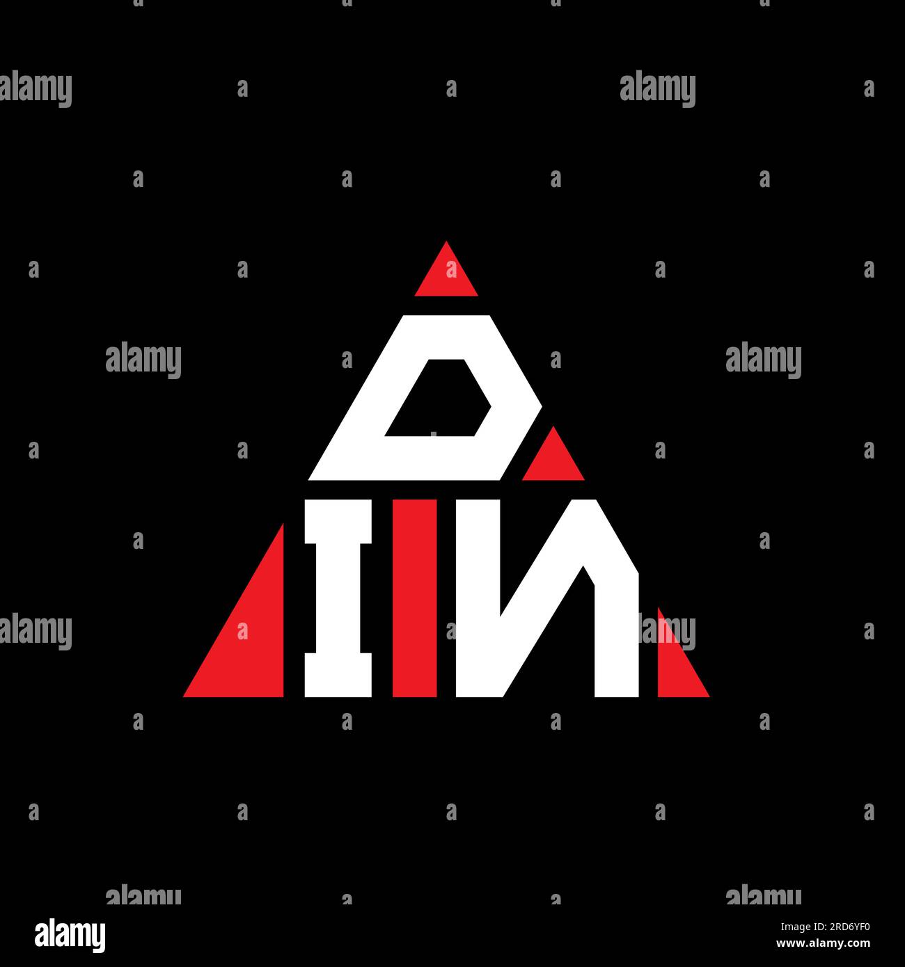 DIN triangle letter logo design with triangle shape. DIN triangle logo ...