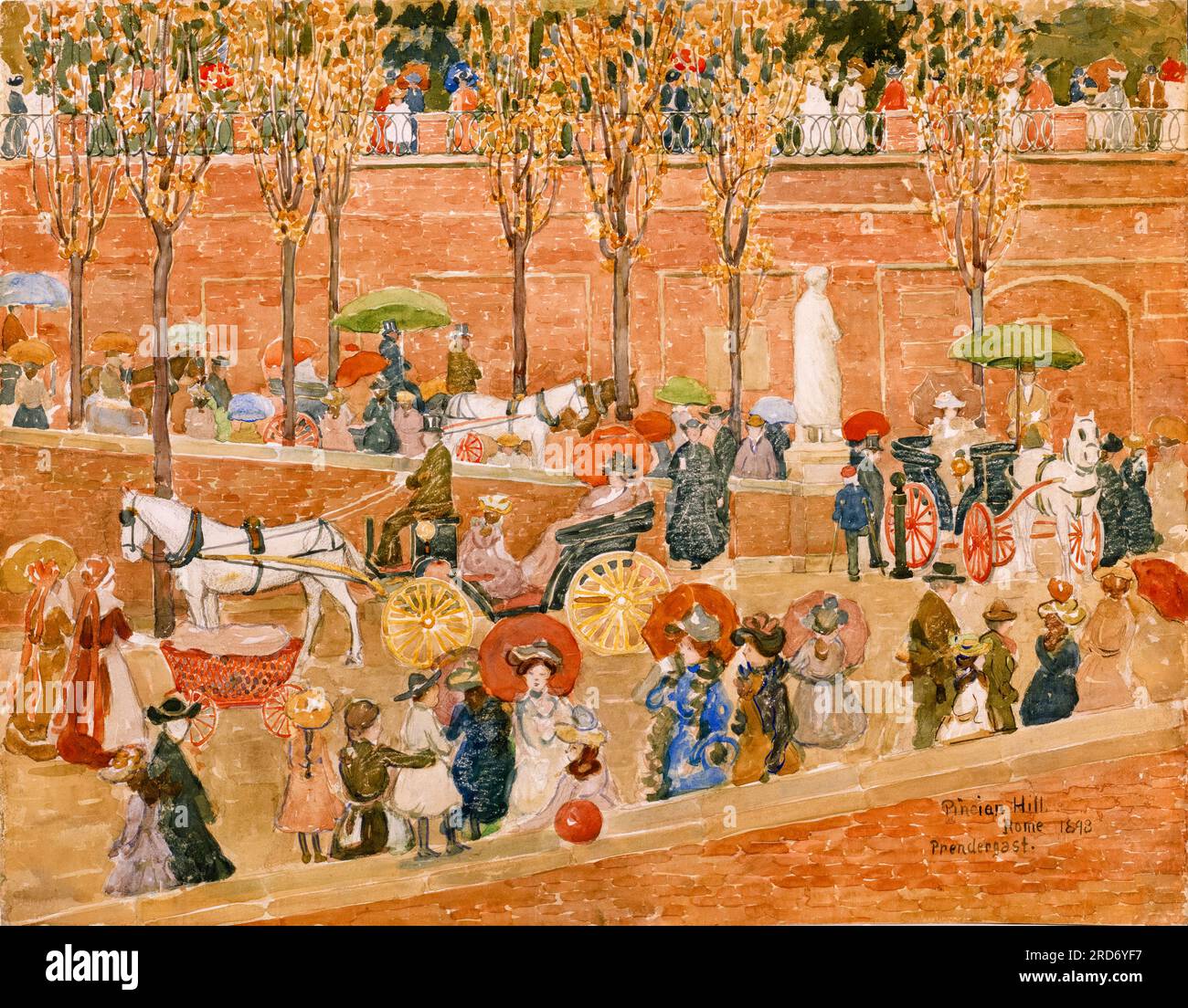 Maurice Prendergast, Pincian Hill, Rome, watercolour painting, 1898 ...
